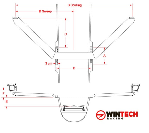Wintech Alu Back wing rigger scull – Roeiwerf Wiersma